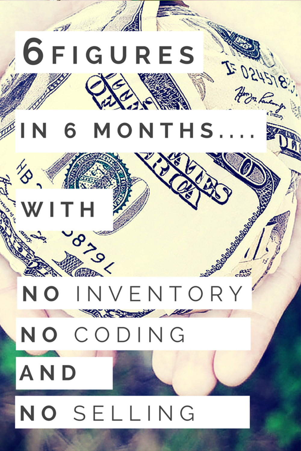 6 Figures in 6 Months ... with No Inventory, No Coding, and No Selling