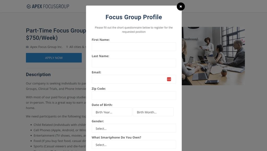Apex Focus Group Review: $750/Week Legit or Scam?