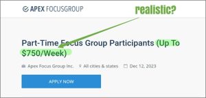 Apex Focus Group Review: $750/Week Legit or Scam?